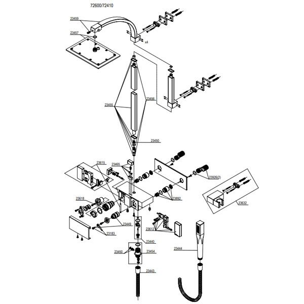 Damixa G-Type Thermostatic Shower System Chrome 7260000 Spare Parts